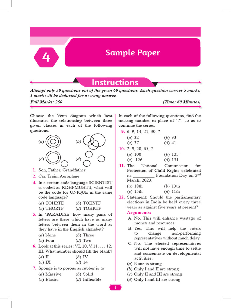 Sample Paper-5 | PDF