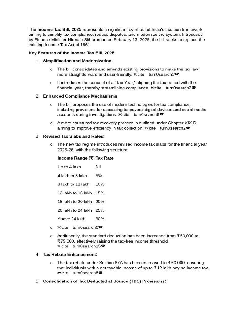 Overview of New Income Tax Bill 2025 | PDF | Taxes | Government Finances