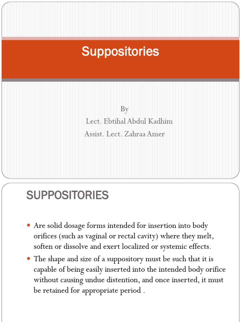 Understanding Suppositories: Types & Preparation | PDF | Polyethylene ...