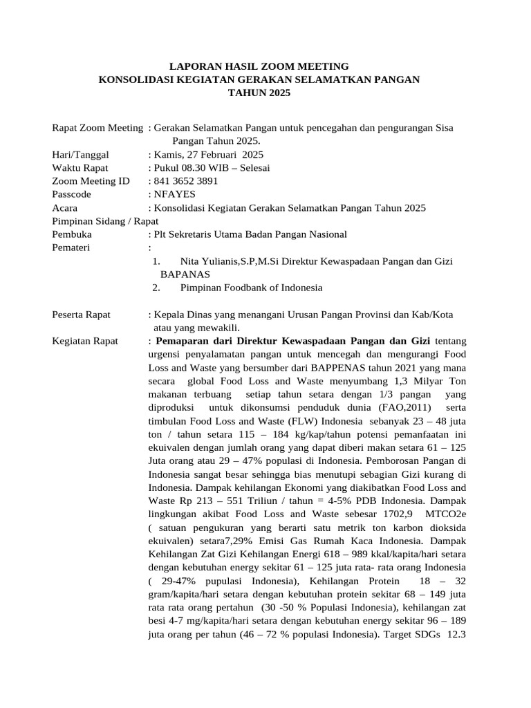 Konsolidasi Gerakan Selamatkan Pangan 2025 | PDF