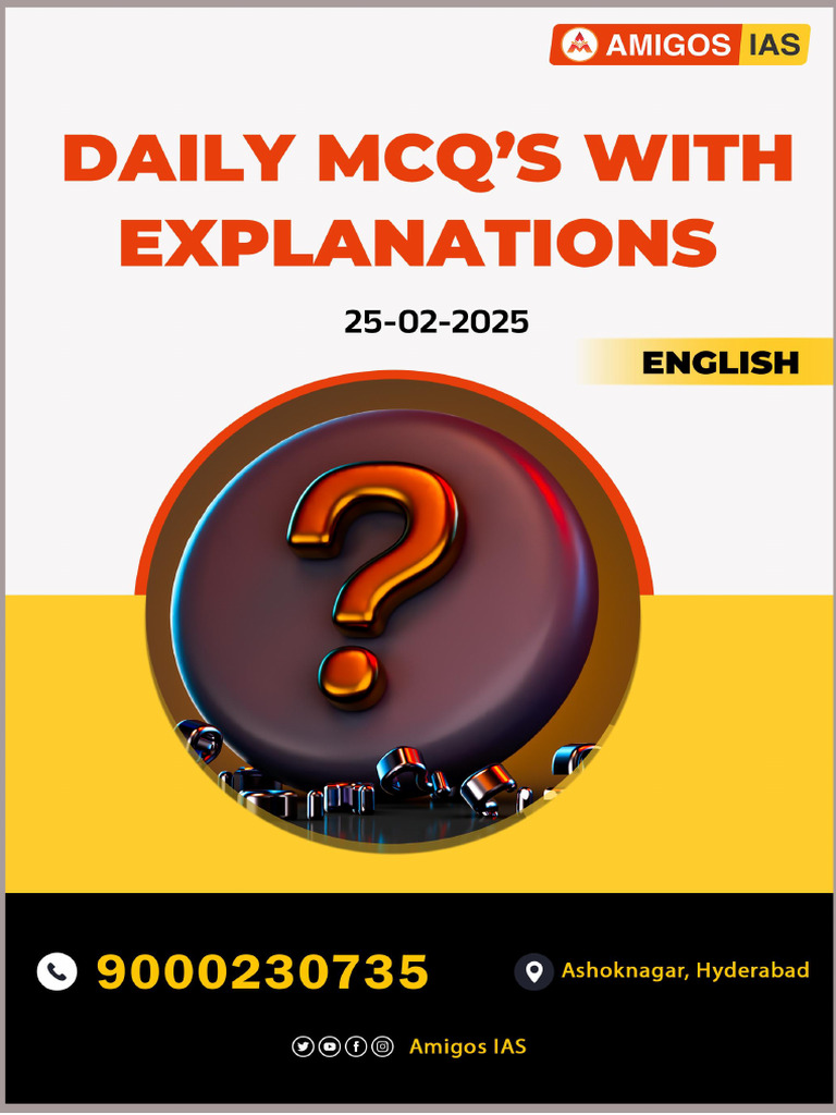 Daily Mcqs With Explanations Tspsc&Appsc 25-2-25 English | PDF ...