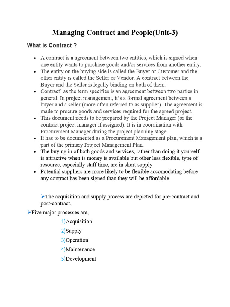 Contract Management in Project Planning | PDF | Motivation | Motivational