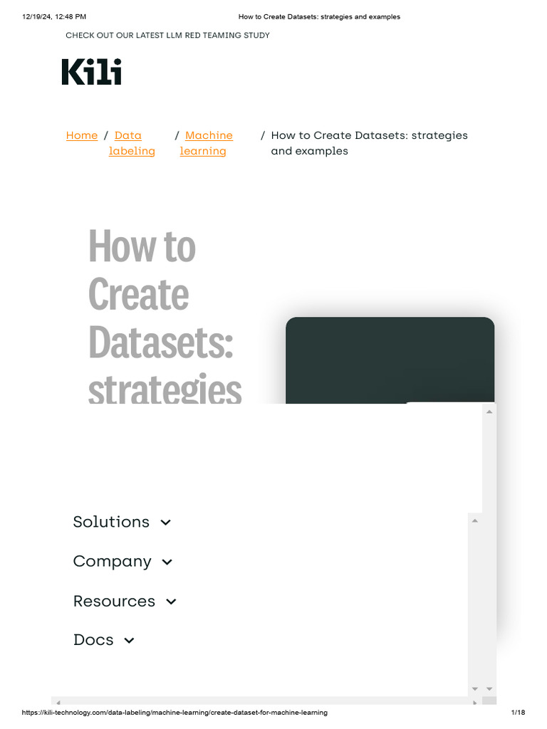 How To Create Datasets - Strategies and Examples | PDF | Annotation ...