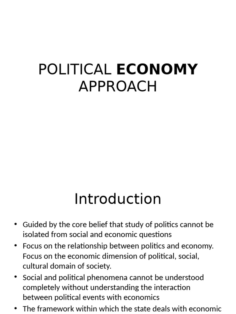 Understanding Political Economy Approaches | PDF | Political Economy ...