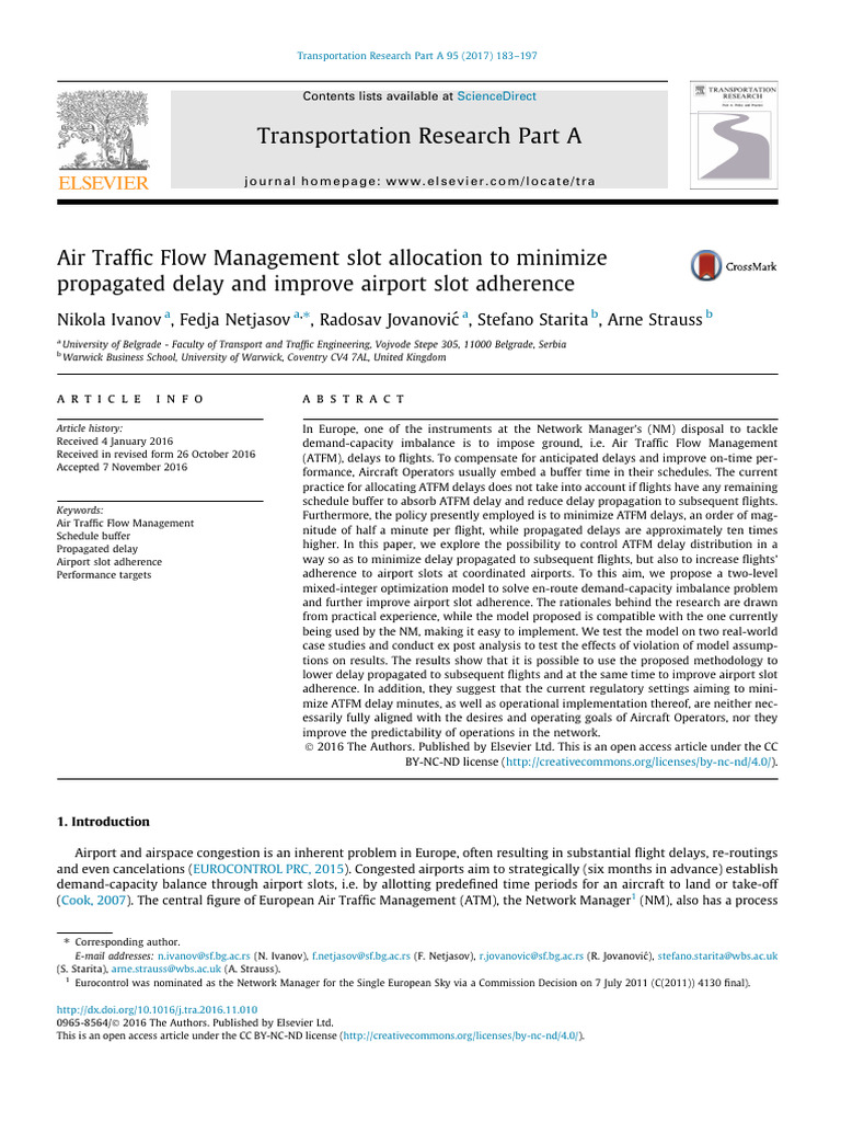 Air Traffic Flow Management Slot Allocation To Min | PDF | Air Traffic ...