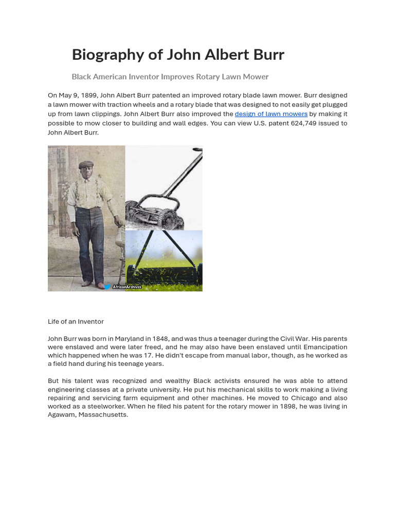 Biography of John Albert Burr | PDF