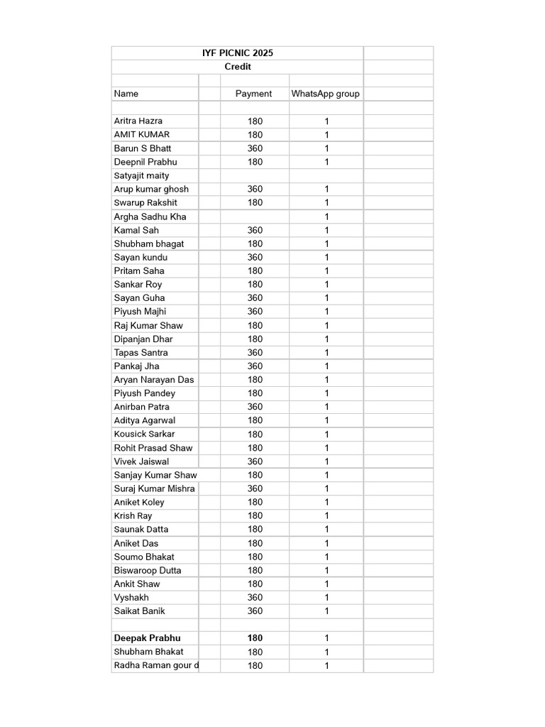 IYF PICNIC 2025 ACCOUNT | PDF