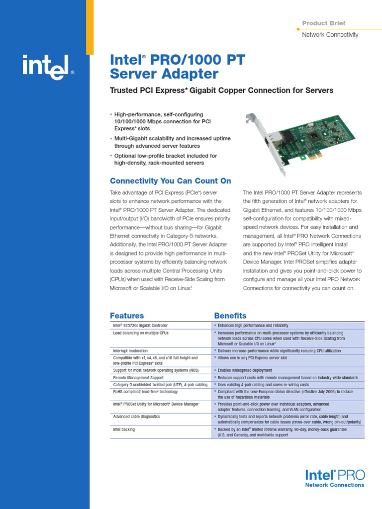 Pro 1000 PT Server Adapter Brief | Download Free PDF | Transmission ...