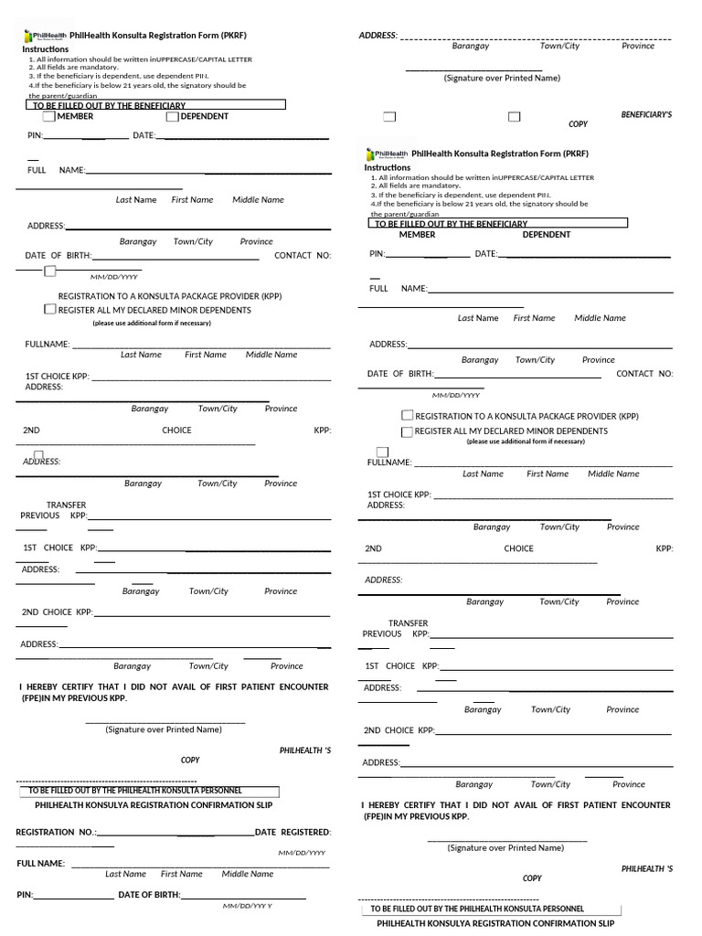 PhilHealth Konsulta Form | PDF