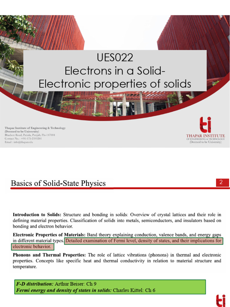 Electrons in a solid -Upload | PDF | Electron | Electrical Resistivity ...