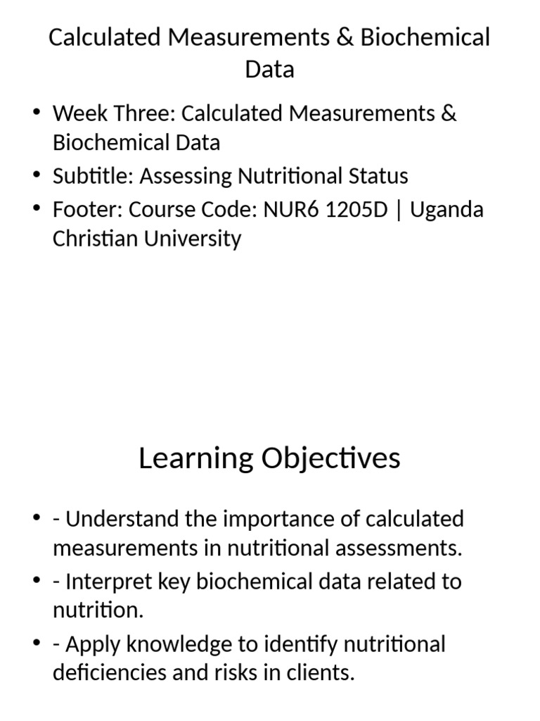 1presentation Calculated Biochemical | PDF | Body Mass Index