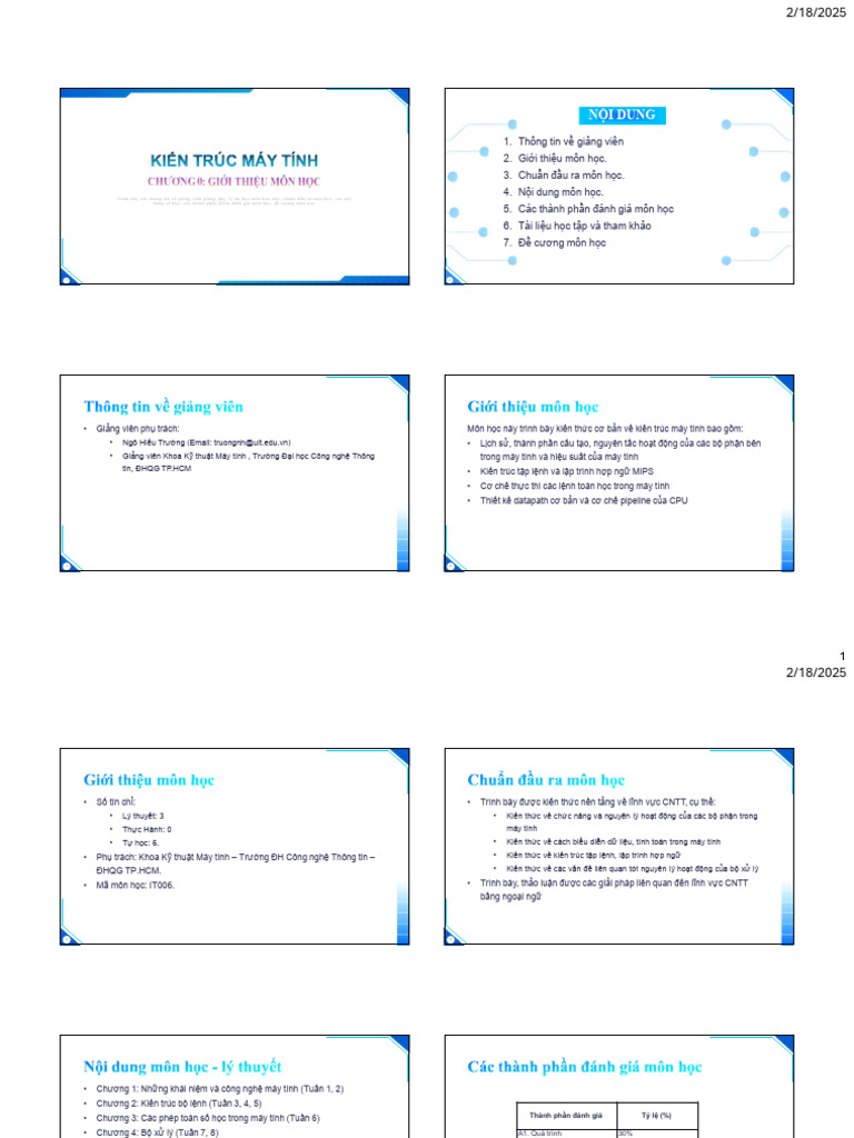 Slide Tuan 1 Chuong 1 Tong Quan Ve May Tinh | PDF