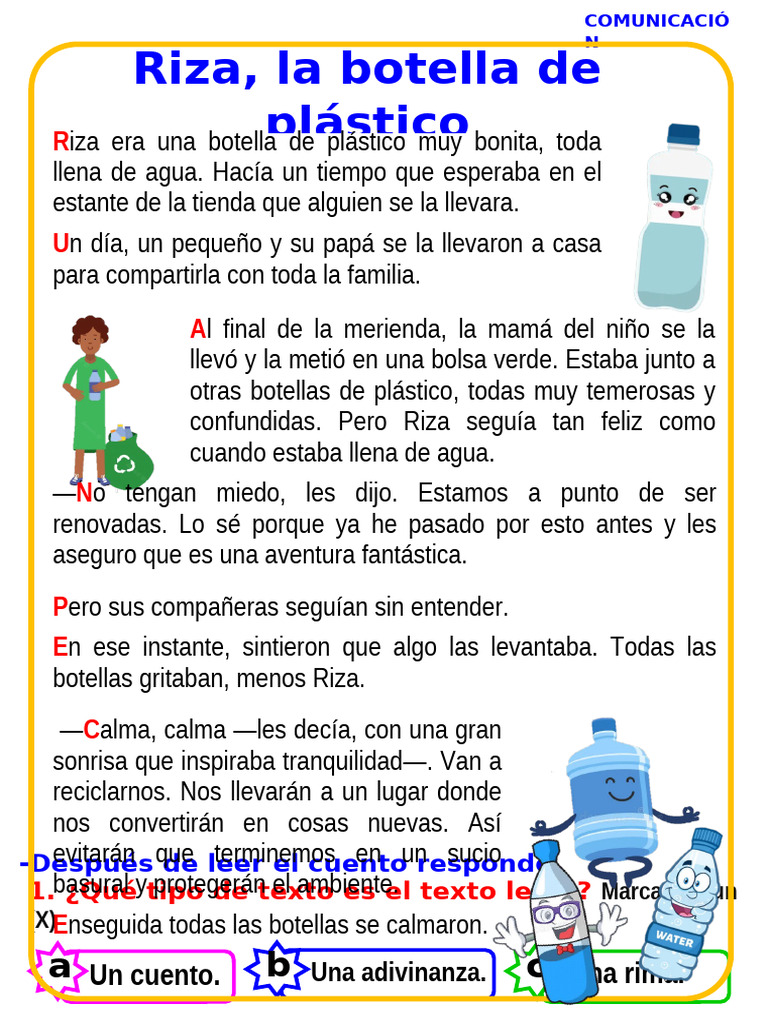 Cuento y actividades sobre reciclaje | PDF