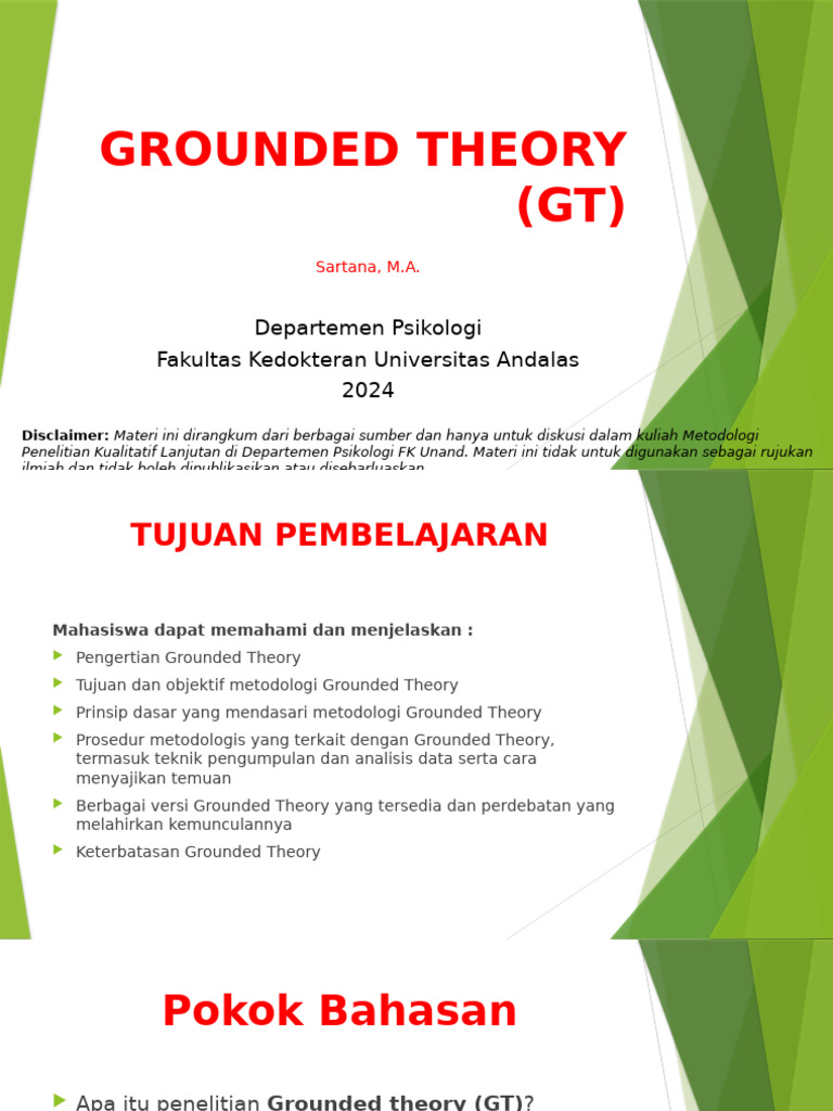 PERTEMUAN (2024) 3B GROUNDED THEORY - Edit | PDF