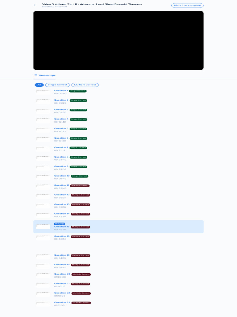 Video Solutions (Part 1) - Advanced Level Sheet Binomial Theorem - JEE Advanced 2025 Crash ...