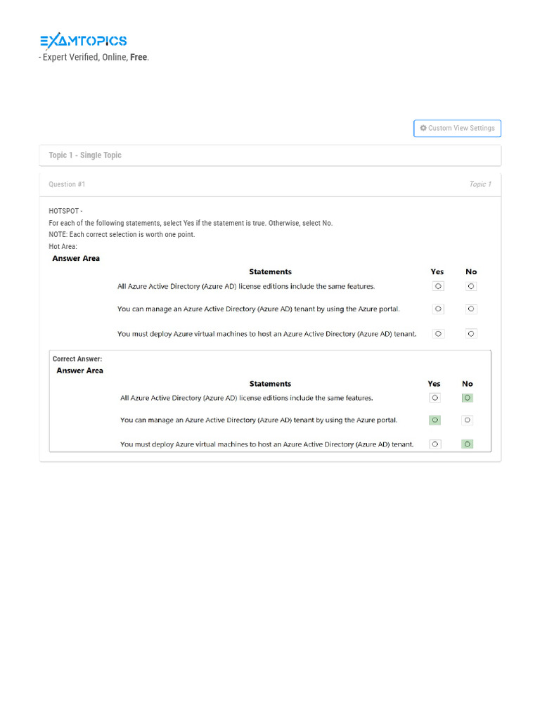SC-900 Exam - Free Actual Q&as, Page 1 - ExamTopics | PDF | Microsoft ...