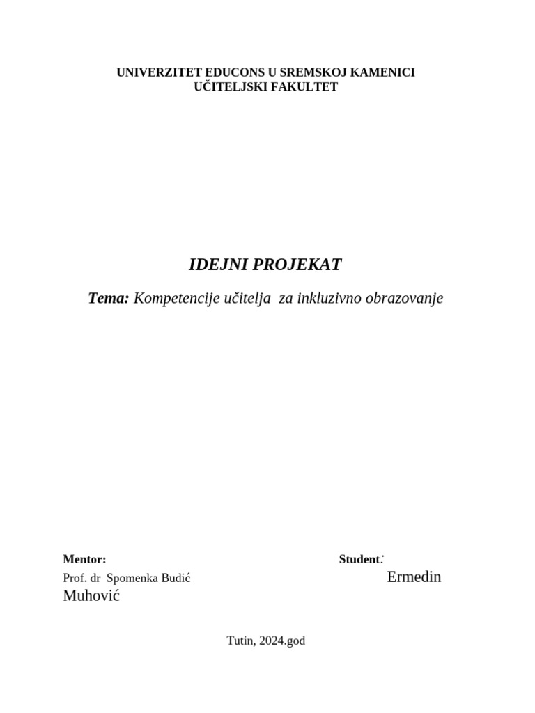 Idejni Projekat - (1) | PDF