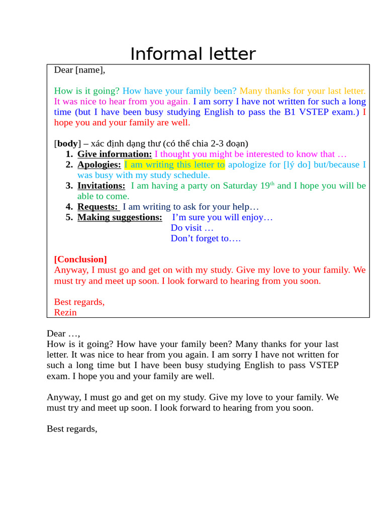 Informal Letter | PDF