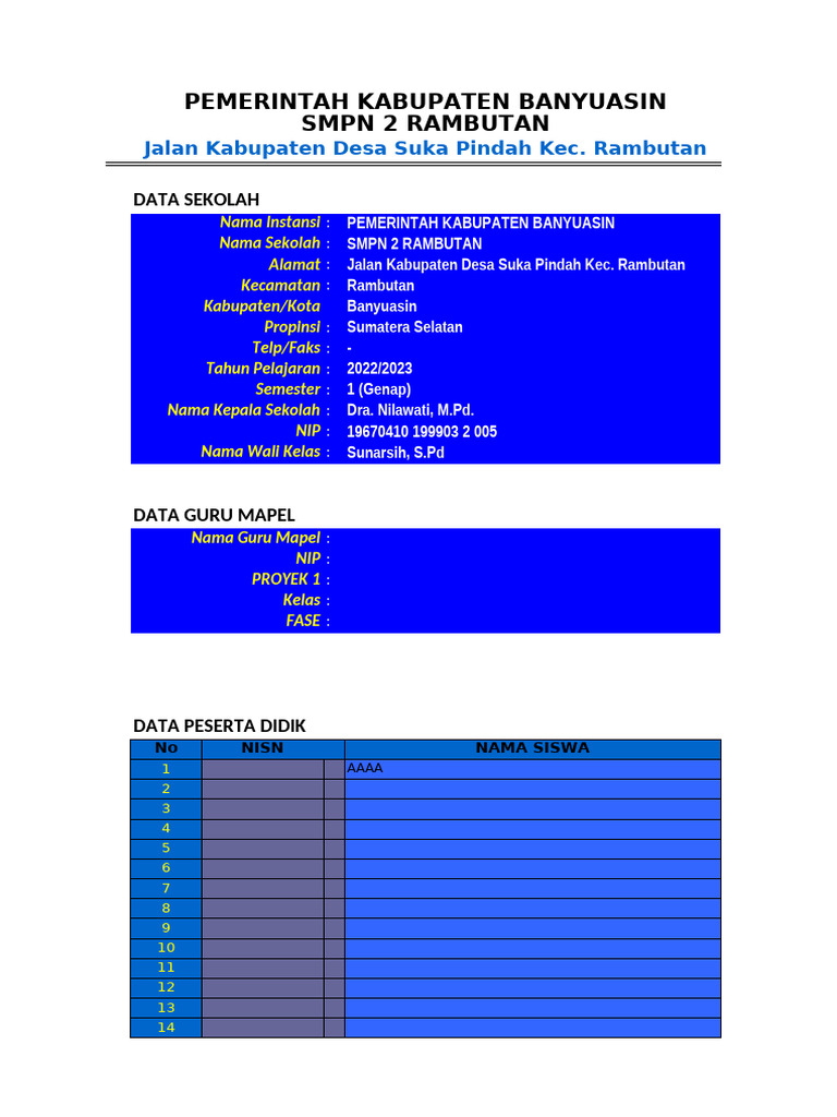 PENILAIAN RAPOT PROJEK UTK PELAKSANA PROJEK | PDF