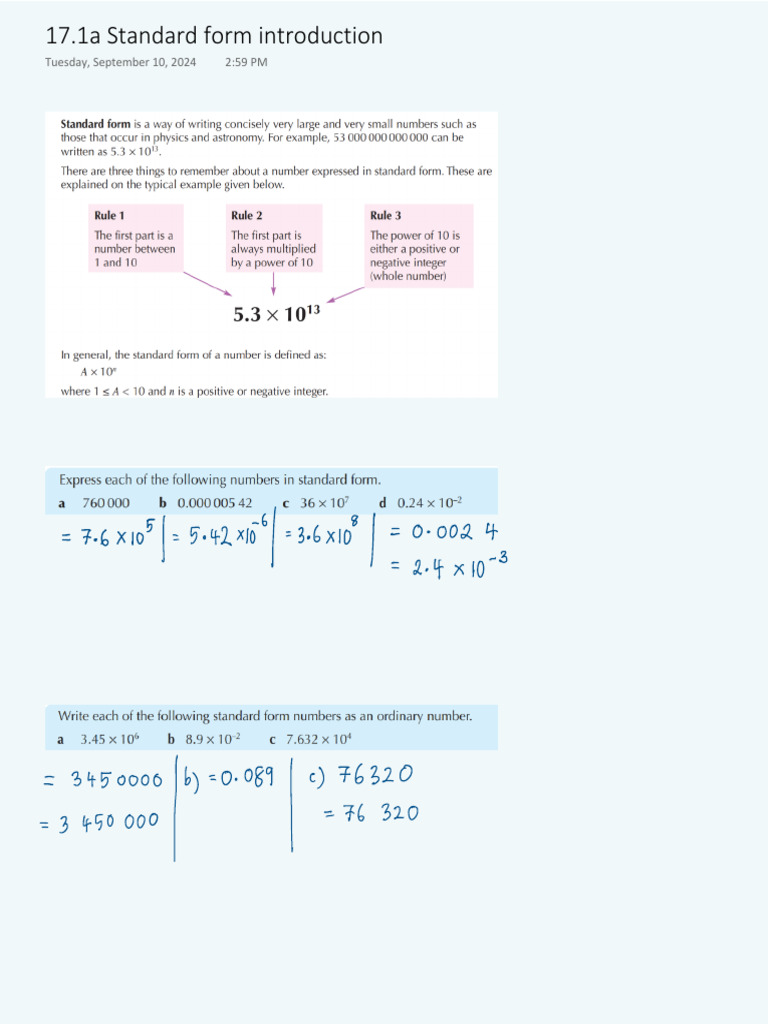 17.1a Standard Form Introduction | PDF