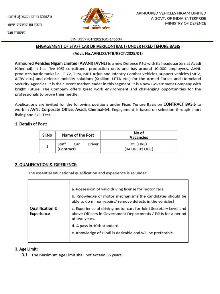 Staff Car Driver FTC-AVNLCO | PDF | Employment | Tax Deduction