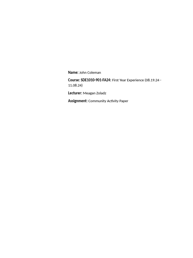Community Paper JohnColeman | PDF | Multiculturalism | Cultural Education