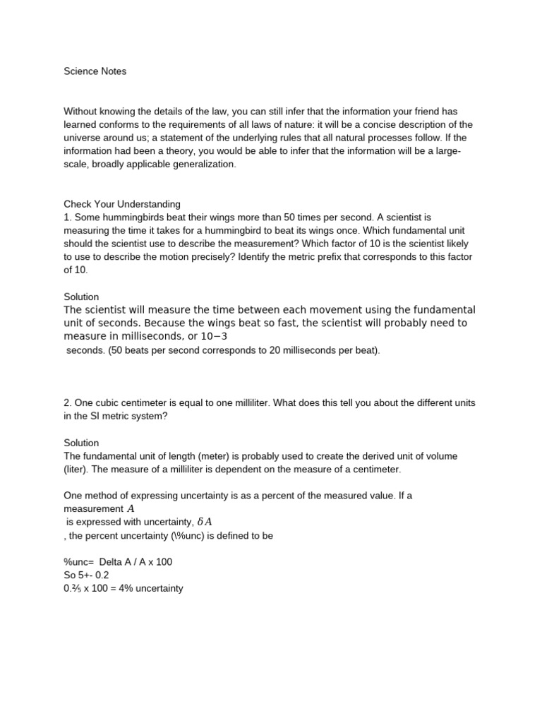 Physics Notes | PDF | Acceleration | Velocity