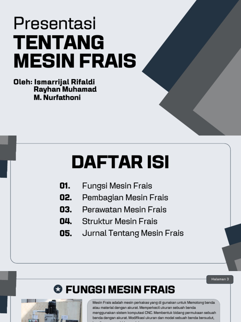 Panduan Lengkap Mesin Frais dan Perawatannya | PDF