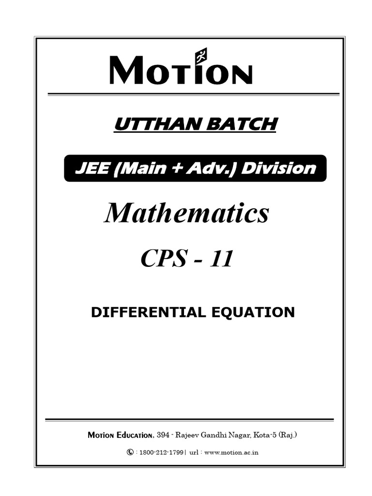 CPS 11 - Differential Equation - Questions - .PMD | PDF | Cartesian ...