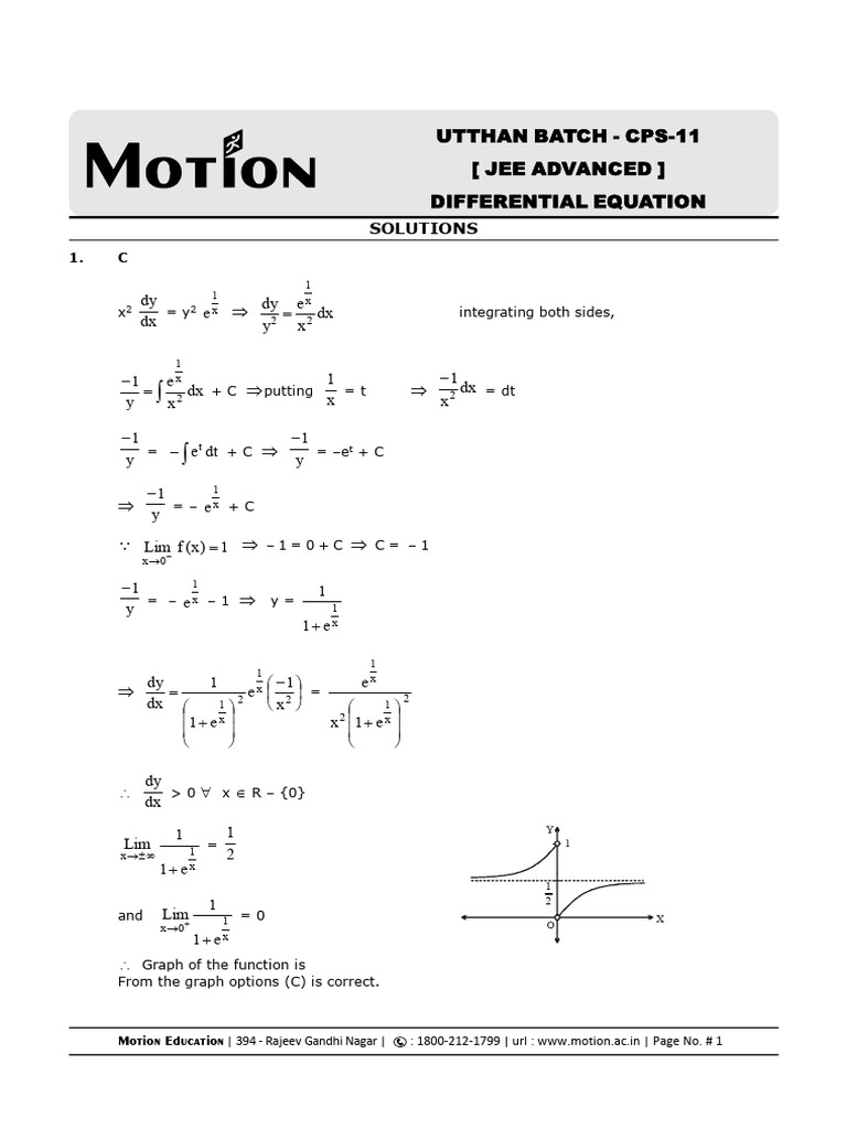 CPS 11 - Differential Equation - Solutions - .PMD | PDF | Equations ...