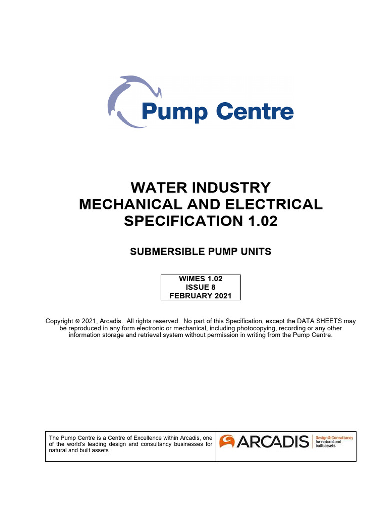 WIMES 102i8 - Submersible Pump Units | PDF | Pump | Specification (Technical Standard)