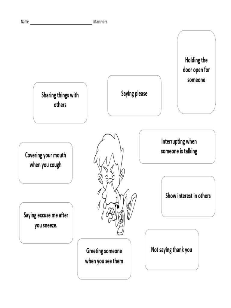 Manners Worksheet | PDF