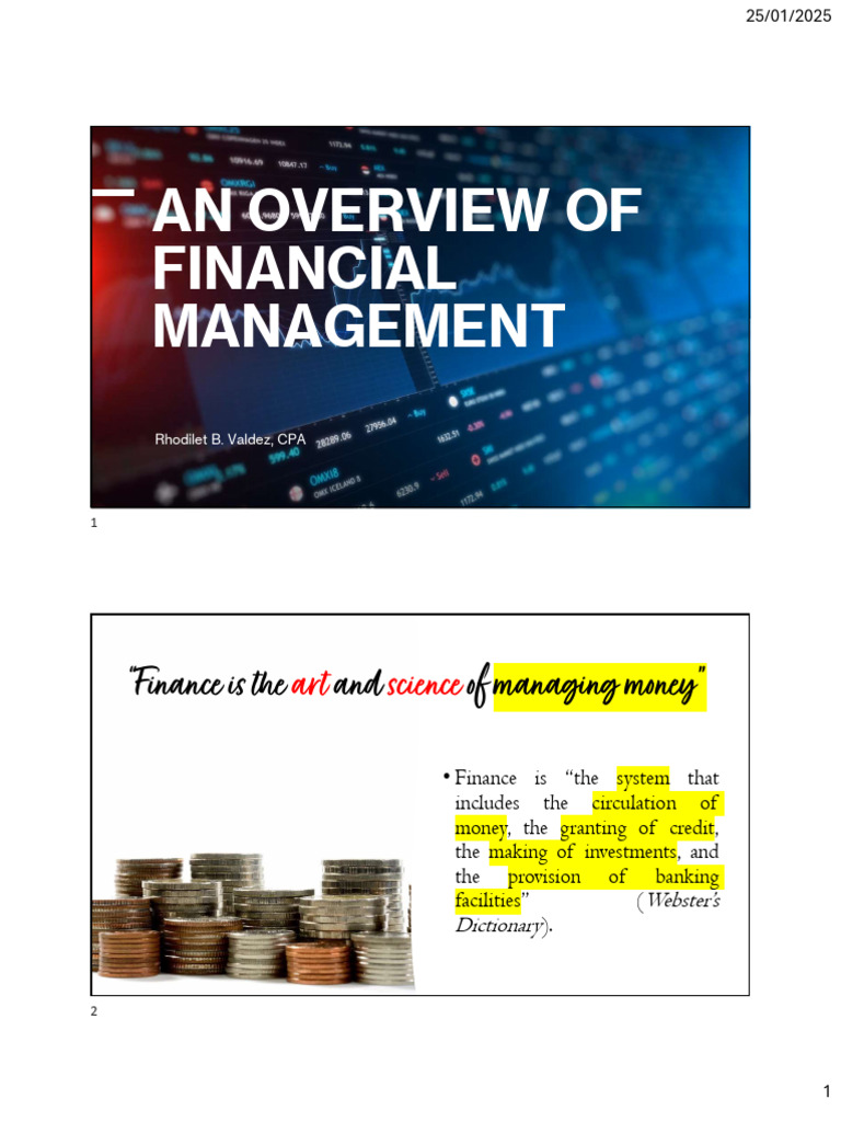 Financial Management Overview Guide | PDF | Stocks | Limited Liability ...