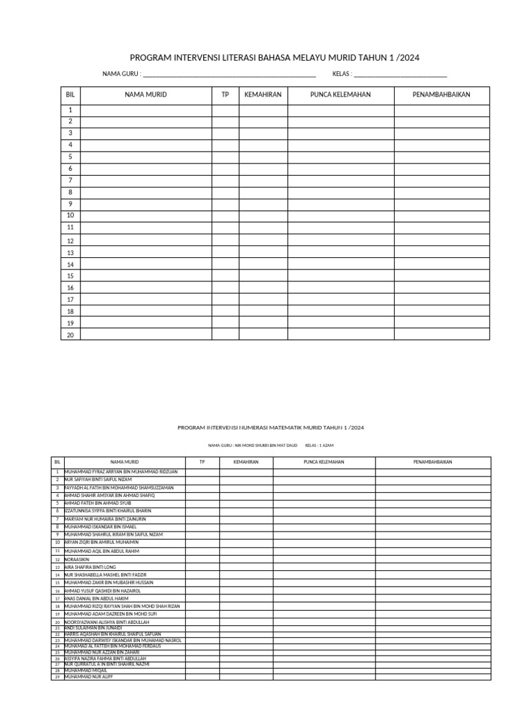 Borang Mate 1 Azam | PDF