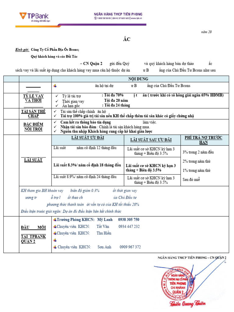 Tpbank - Bcons Avenue | PDF