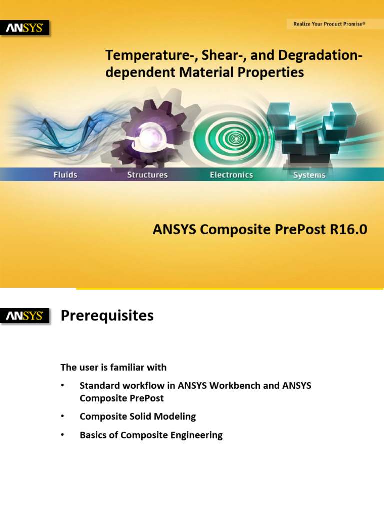 ANSYS Composite PrePost TempShearDegra-dependent Material Properties ...