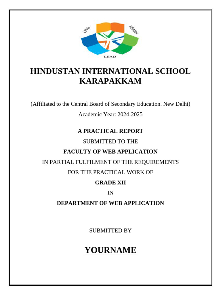 Grade XII Web App Practical Report | PDF