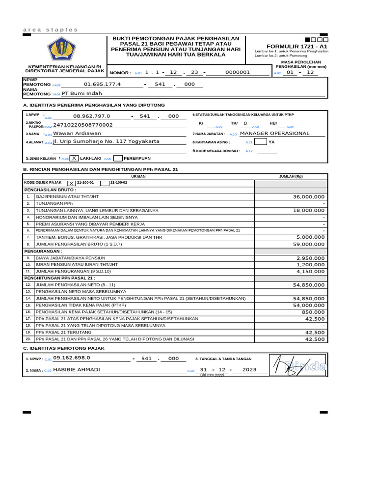 2. BUKPOT 1721 A1 1770 SS PT. BUMI INDAH | PDF