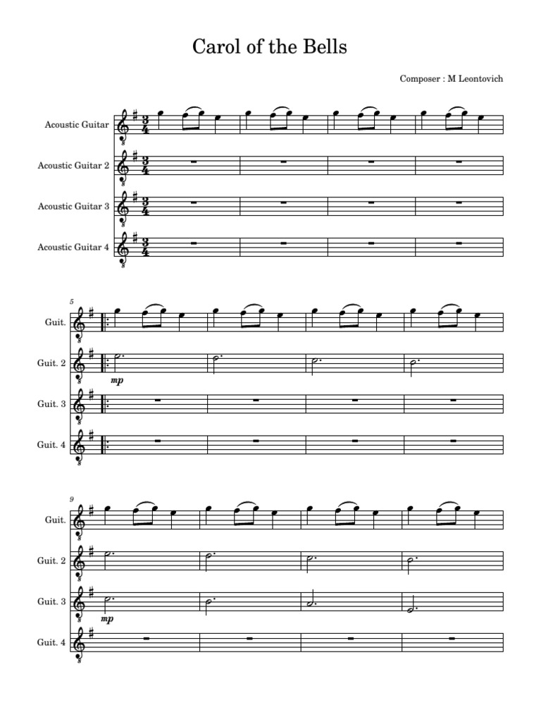 Carol of The Bells - Guitar | PDF