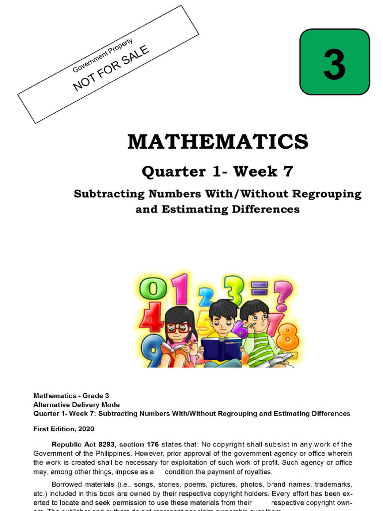 math3_q1_mod7_subtracting-numbers-with-without-regrouping-and-estimating-differences_v5 | PDF