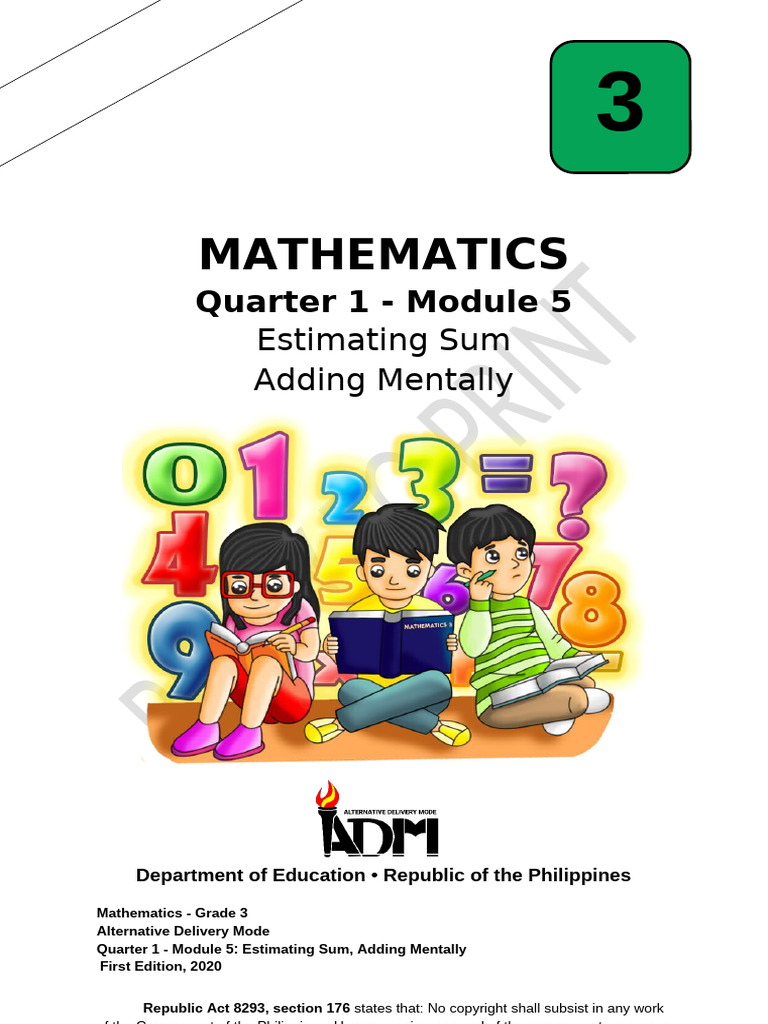 Math3 q1 Mod5 Estimating-Sums-And-Addingmentally v5 | PDF