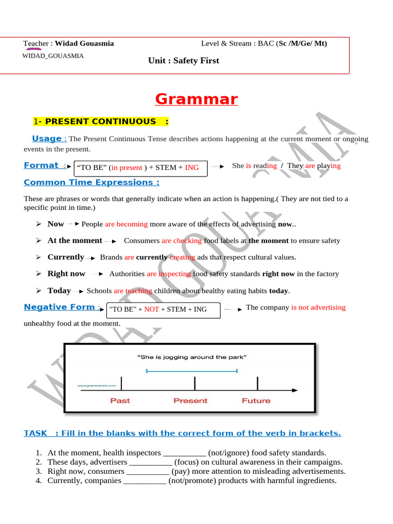 Gramma Unit Safty First by Widad Gouasmia | PDF | Verb | Adjective