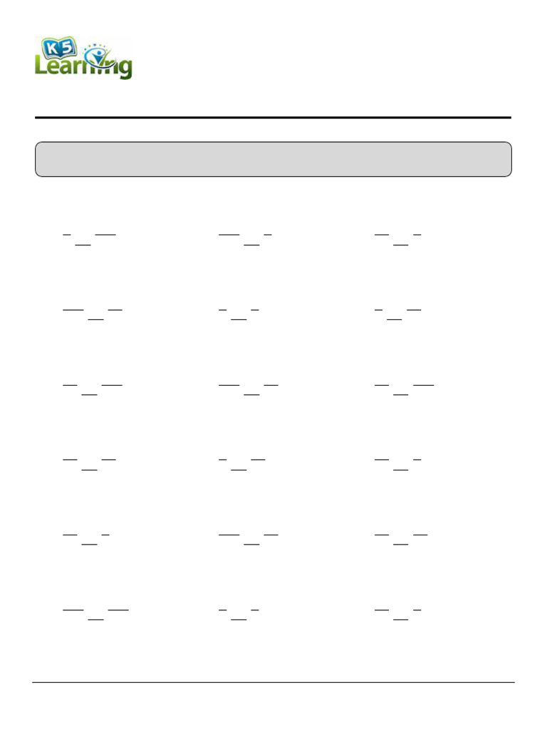 Grade 4 Comparing Fractions Unlike Denominators B | PDF | Mathematical ...