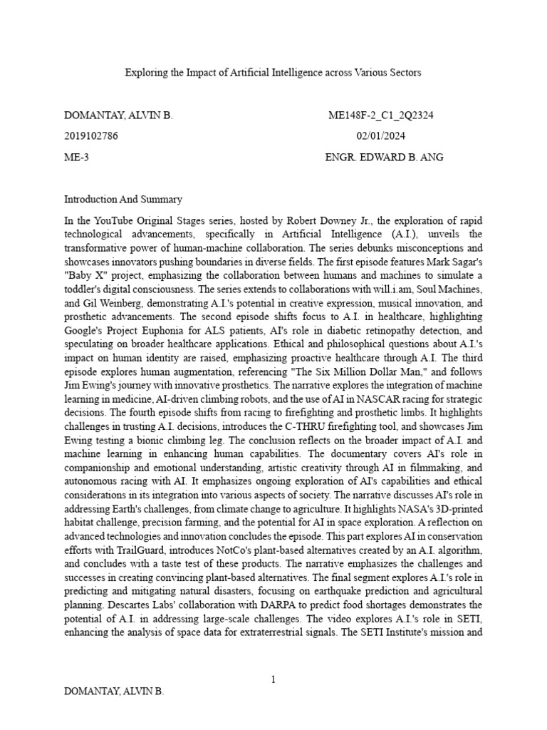 DOMANTAY_AIREPORT | PDF | Artificial Intelligence | Intelligence (AI ...