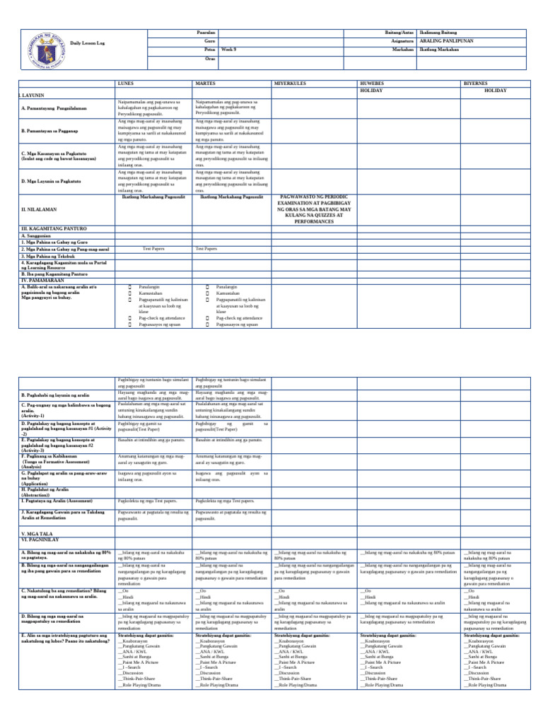 DLL Week 9-Q3 Ap 5 | PDF