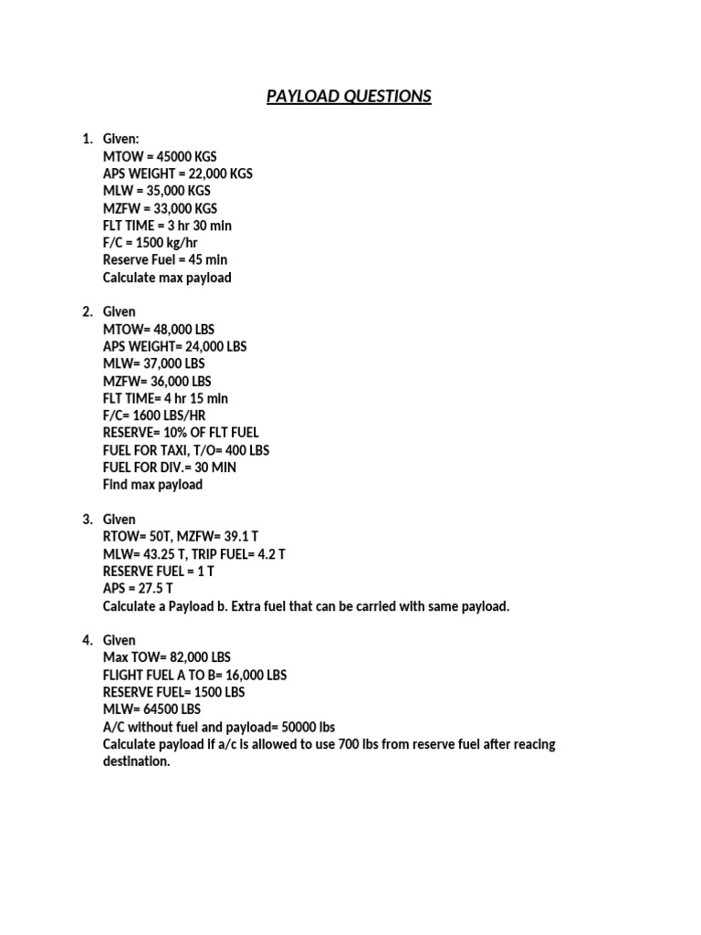 Payload Numericals | PDF