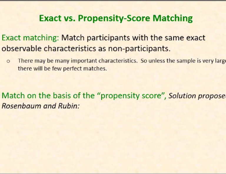Exact vs Propensity Score Matching | PDF
