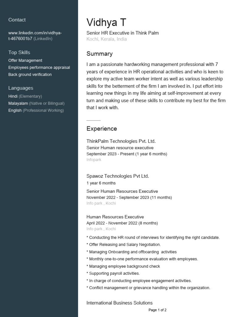 Profile (1) | PDF | Human Resources | Performance Appraisal
