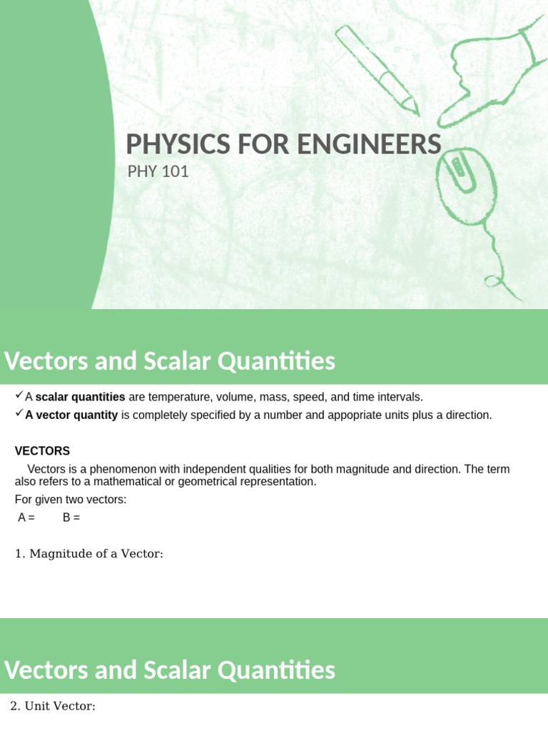 Vector and Scalar Quantities Guide | PDF