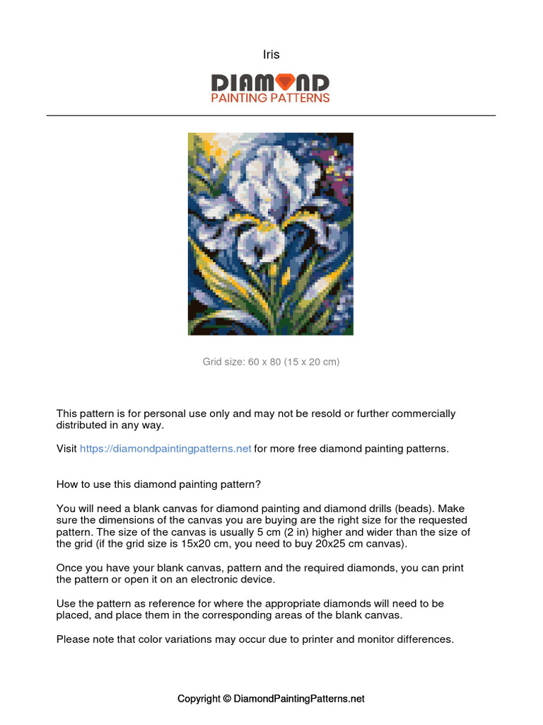 Flower02 Iris DP Pattern | PDF | Color